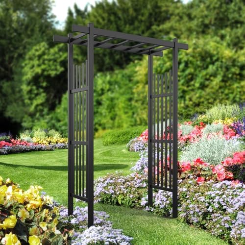 Amazon.com : Dura-Trel Providence Arbor, 64 by 85 Inch PVC Patio Garden ...