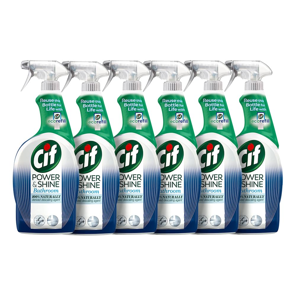 Cif Power & Shine Bathroom Cleaner Spray with 100% Naturally Derived ...