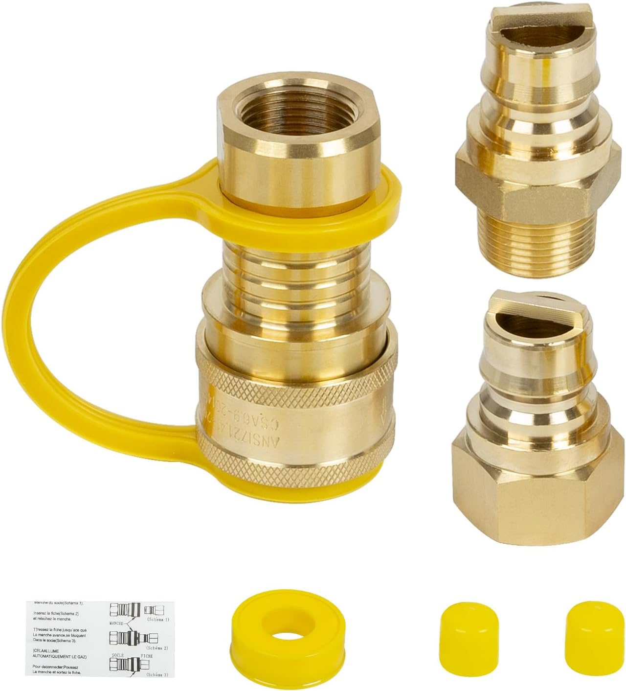 Amazon.com : RANSOTO 3/4" Female and Male Solid Brass Dual Fuel ...