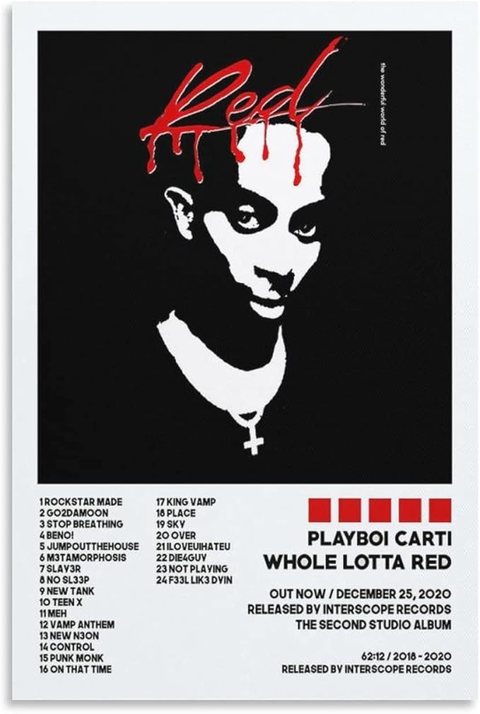 Playboi Carti Posters Whole Lotta Red Poster Album Cover Posters for ...