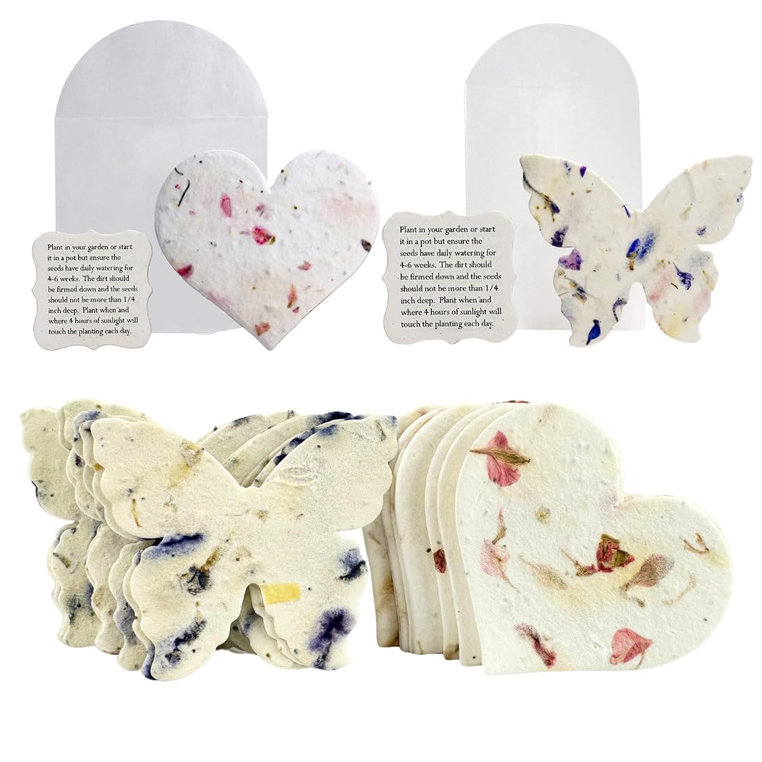 Amazon.com: Seed Bloom 48-Piece Set Handmade Seed Paper Embedded With ...