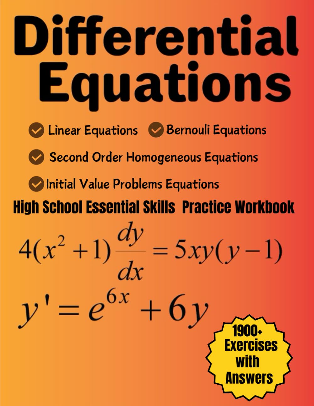 Snapklik.com : Differential Equations High School Essential Skills Practice Workbook 1900+ Exercises
