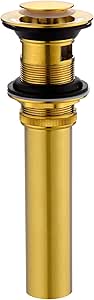 Luxier DS04-TG 1-1/2 in. Brass Bathroom and Vessel Sink Push Pop-Up ...