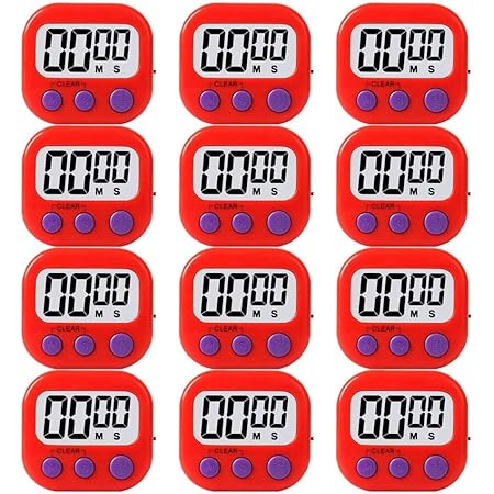 Amazon.com: LinkDm 12 Pack Small Digital Kitchen Timer Magnetic Back ...