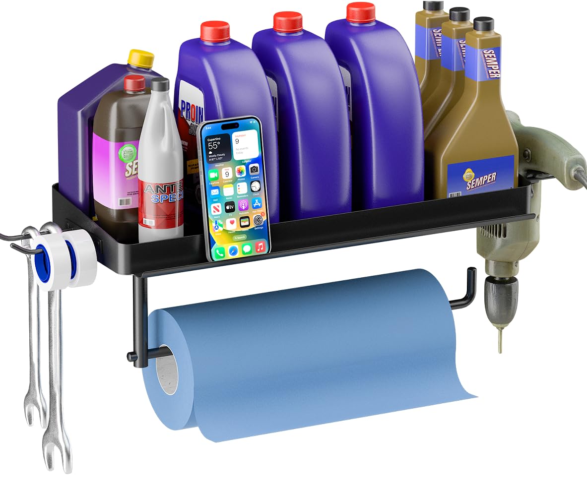 Amazon.com - Chilinii Garage Paper Towel Holder Wall Mount with Shelf ...
