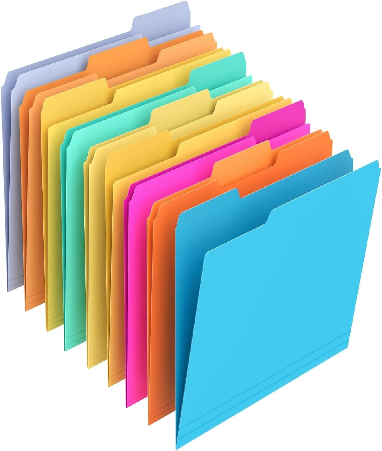 Amazon.com : HABGP 9 Pcs Manilla Folders 8.5 x 11 Inch, 1/3-Cut Tab ...