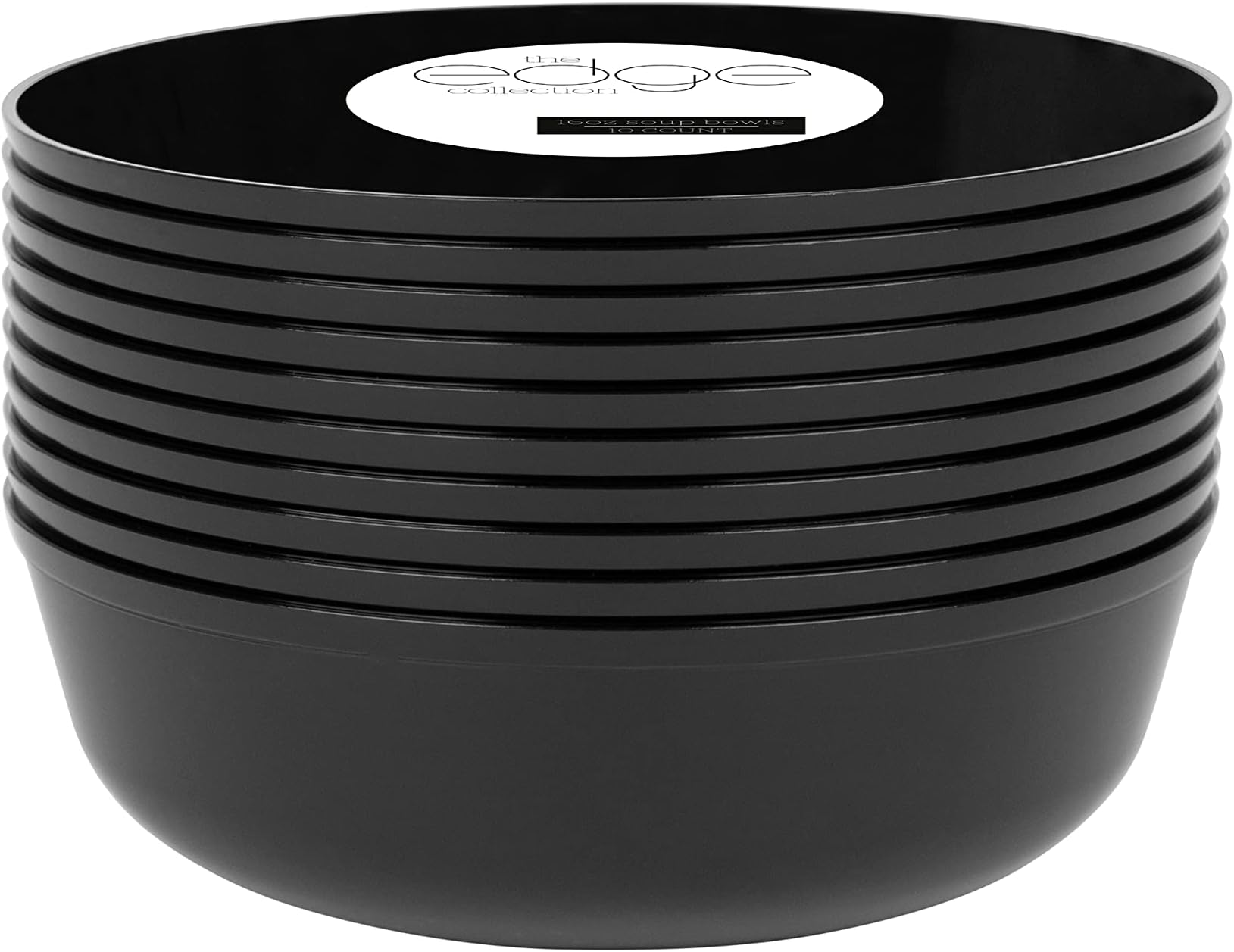 Amazon.com: Blue Sky Edge Black Bowls - 16 oz (10 Count) Disposable ...