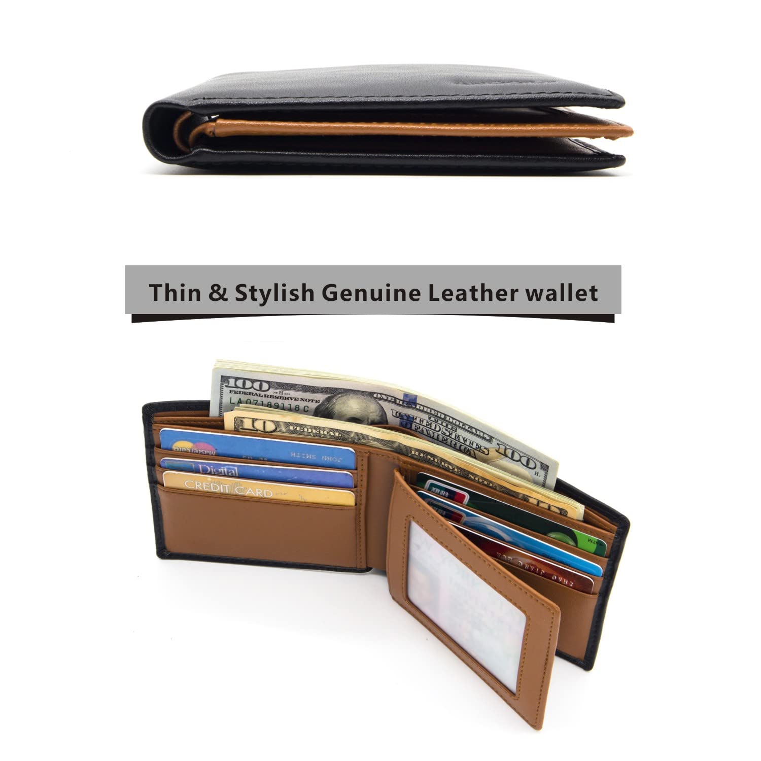 Snapklik.com : ANDOILT Slim Wallet For Men Genuine Leather RFID ...