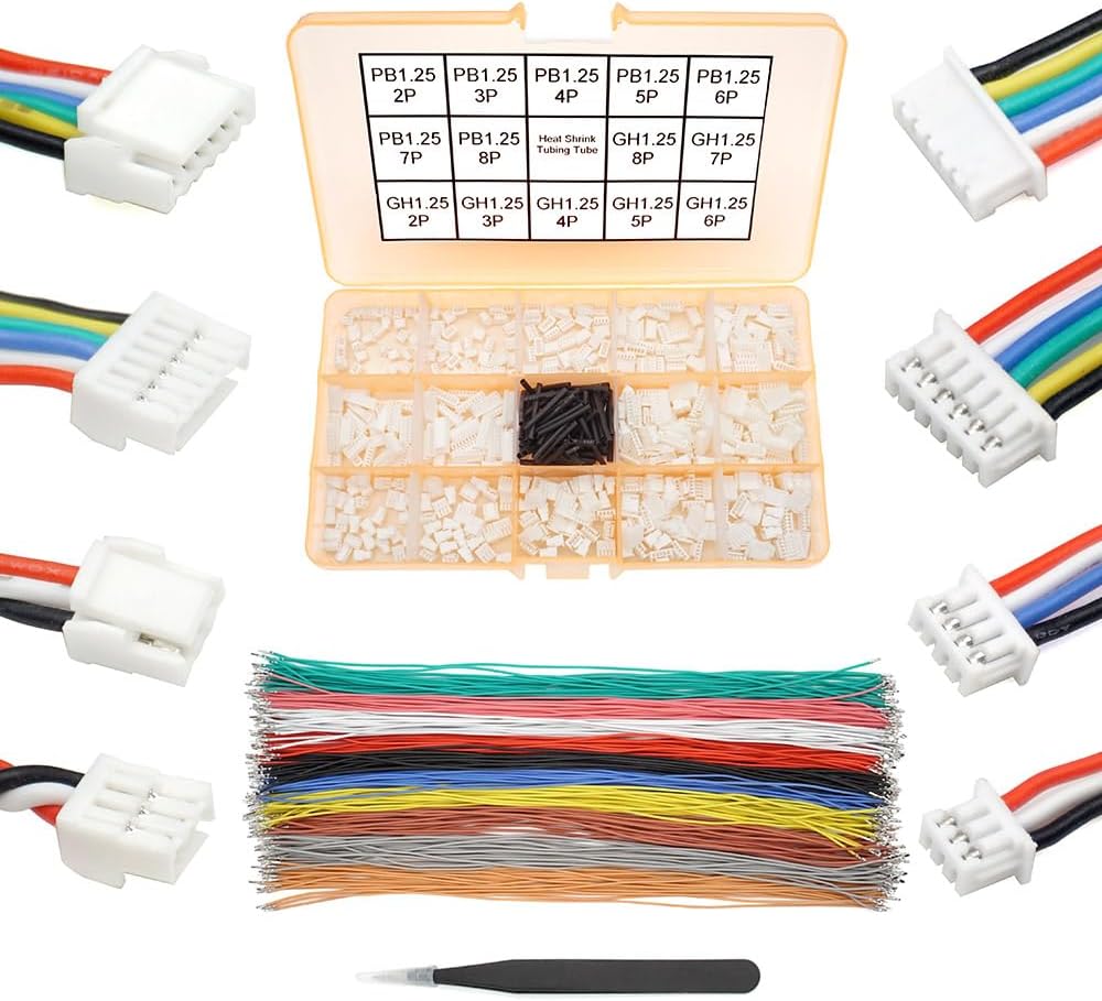 GH1.25 to PB1.25 Pre-Crimped Cables and Connectors Kit Compatible with JST GH 1.25mm and Molex ...