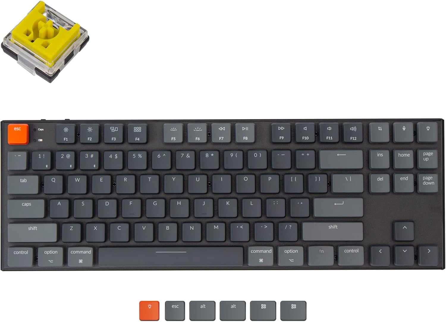 Keychron K1 RGB Hot-swappable Tenkeyless Layout Ultra-Slim Wireless ...