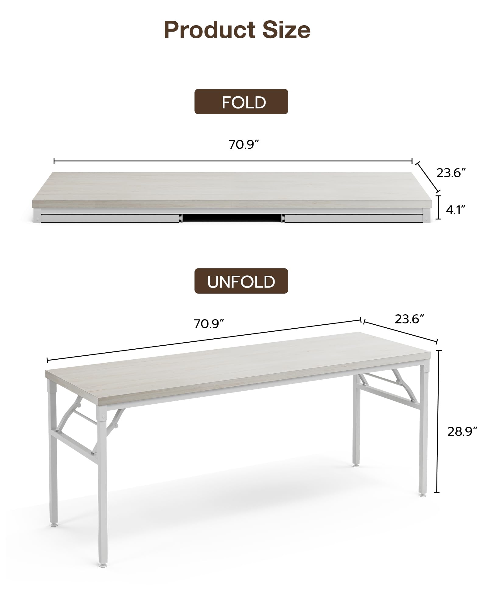 Snapklik.com : Computer Desk 70 Inch Large Desk, Wooden Folding Desk ...