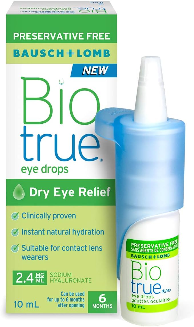 Biotrue Preservative Free Eye Drops for Dry Eyes, Natural Moisturizer ...
