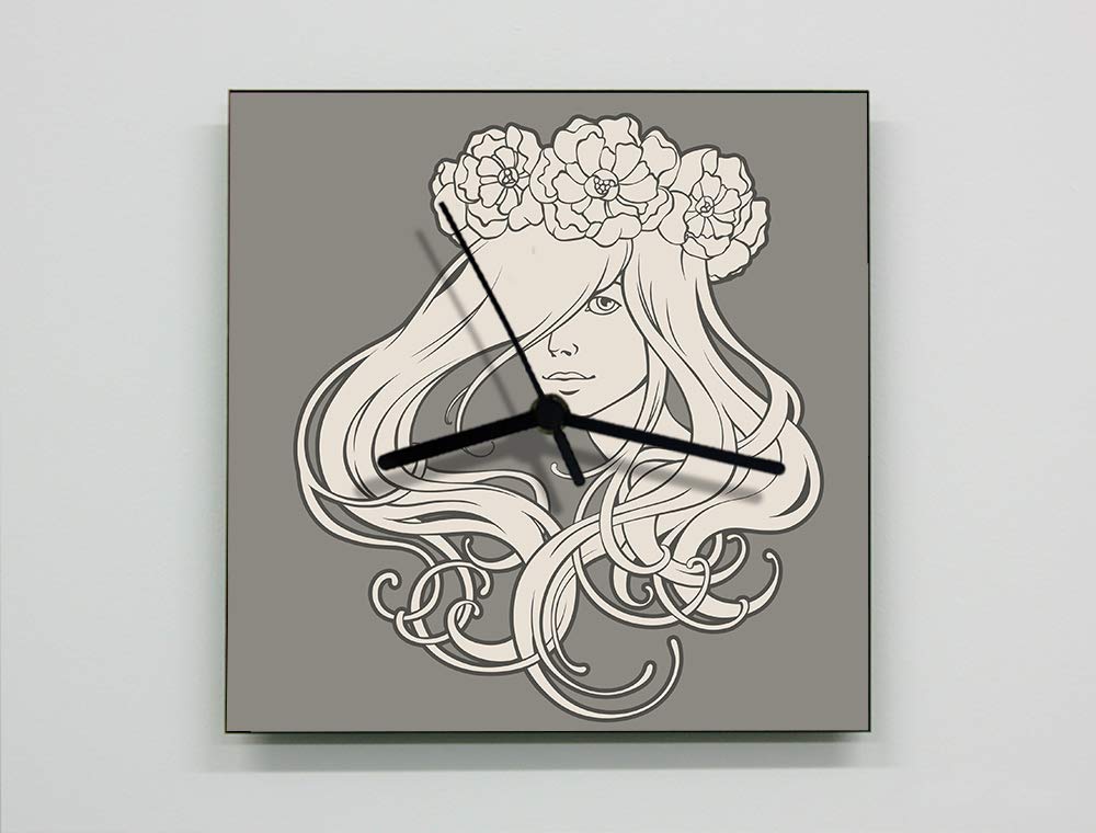 Art Nouveau Lady Wall Clock : Amazon.co.uk: Home & Kitchen