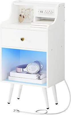 Amazon.com: Pink Nightstand Chic Nightstand Storage for Kids Girls ...