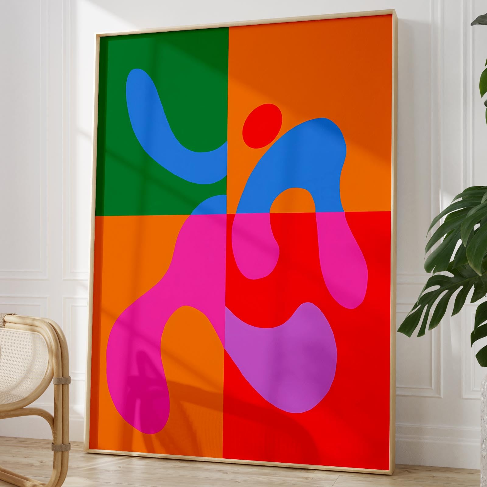 Amazon.com: Colorful Abstract Canvas Wall Art Geometric Shape Abstract ...