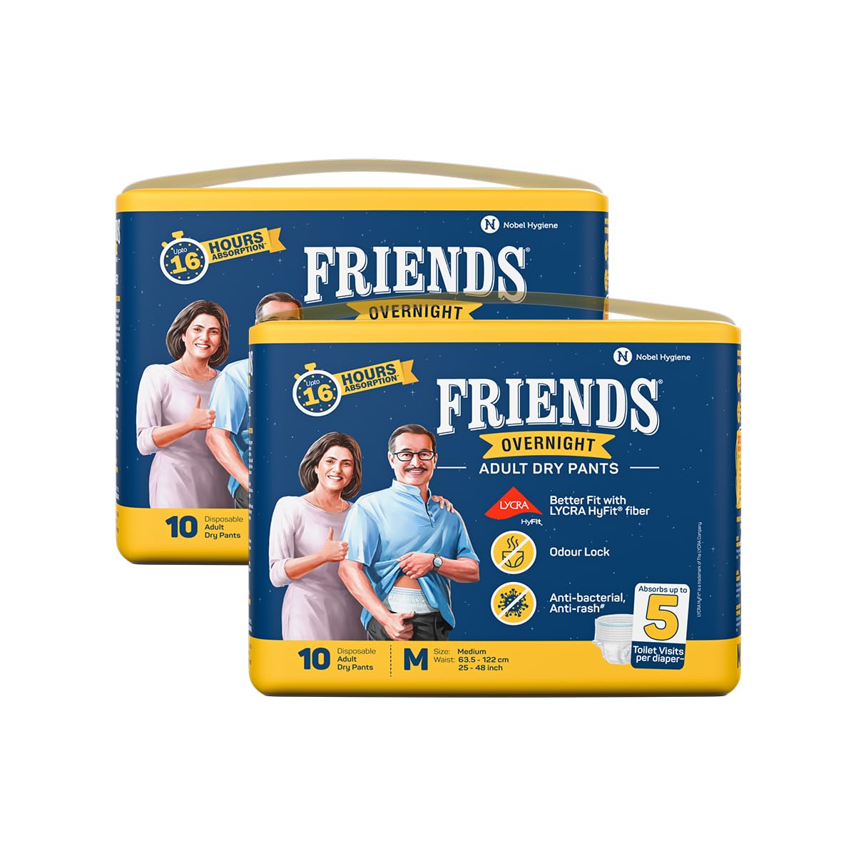 Friends Overnight Adult Diapers Pants Style - 20 Count (Medium) with ...