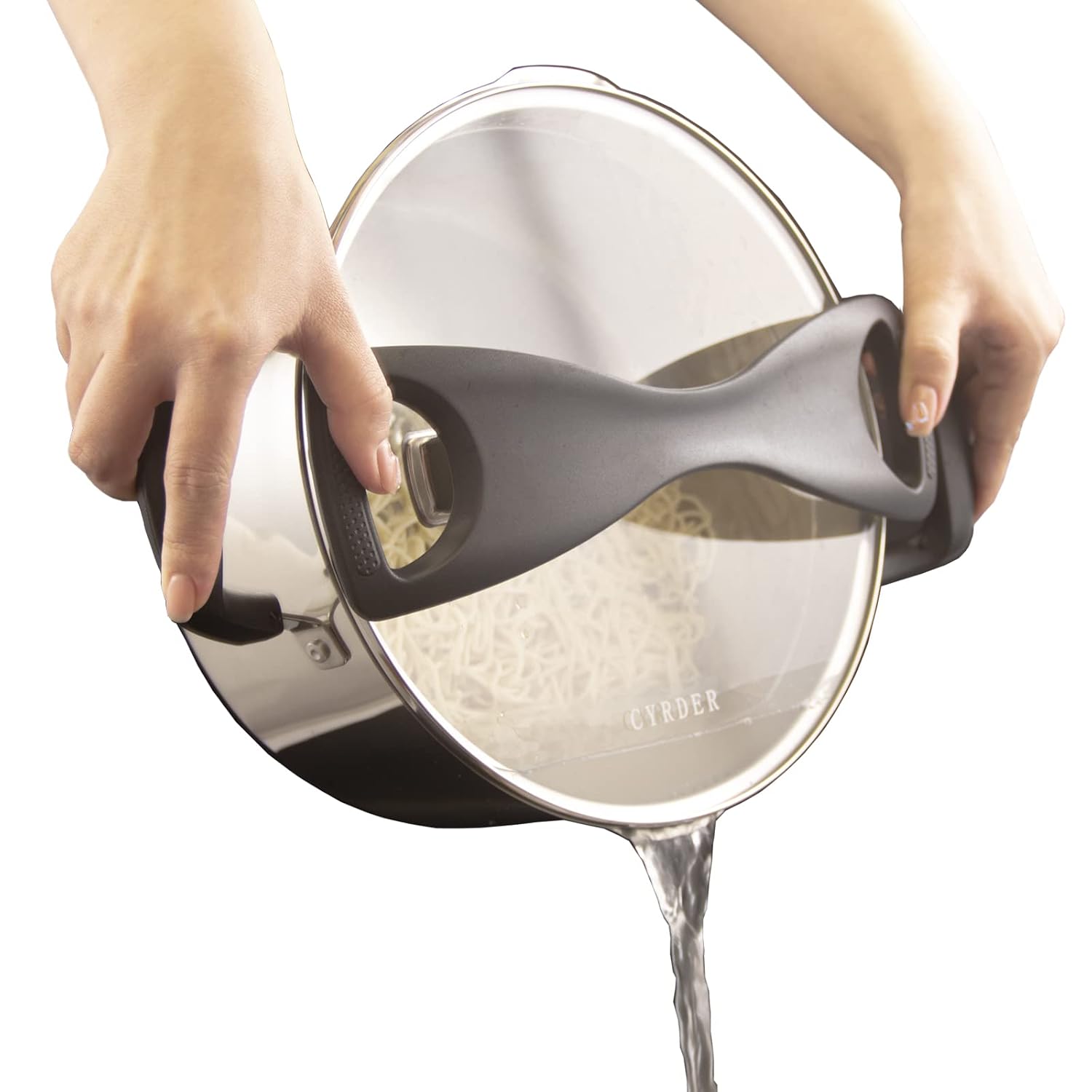 Cyrder Stainless Steel Pasta Pot, Hold Handle and Lid Locking, Pot with ...