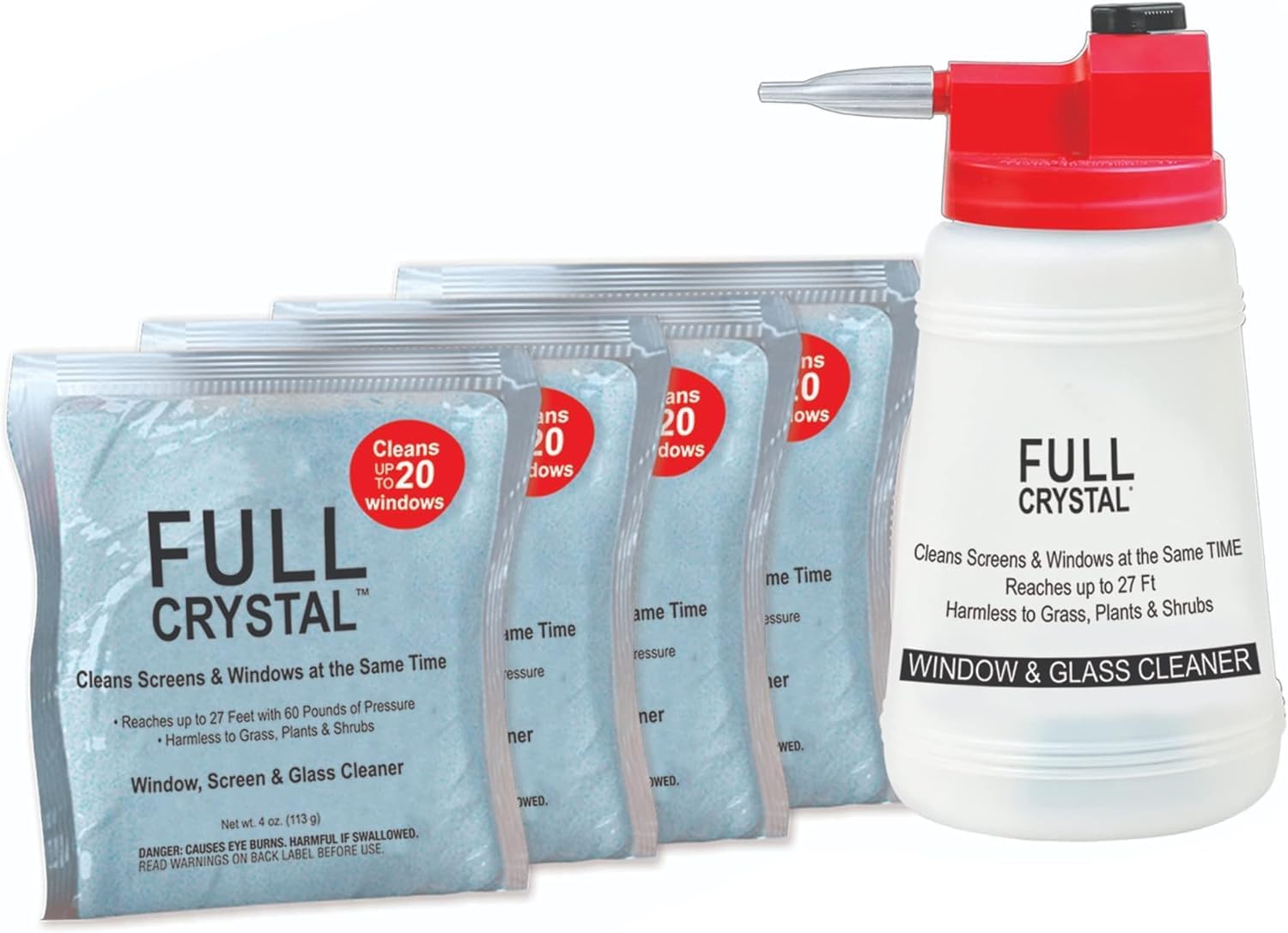 Amazon.com: Full Crystal Window Cleaning Kit- 1 LB Glass Cleaner and ...