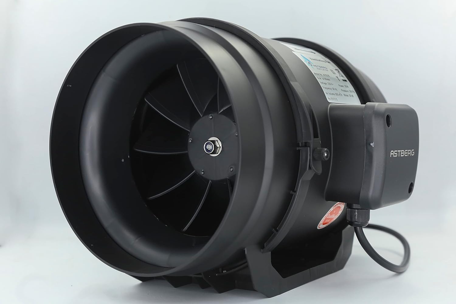 Astberg AFB200 (200mm/8) (850CMH/500CFM) Silent Mix Flow/Inline Duct ...