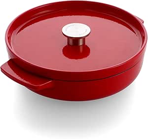 Kitchenaid Cast Iron Shallow Casserole, 26cm, Empire Red: Casserole ...