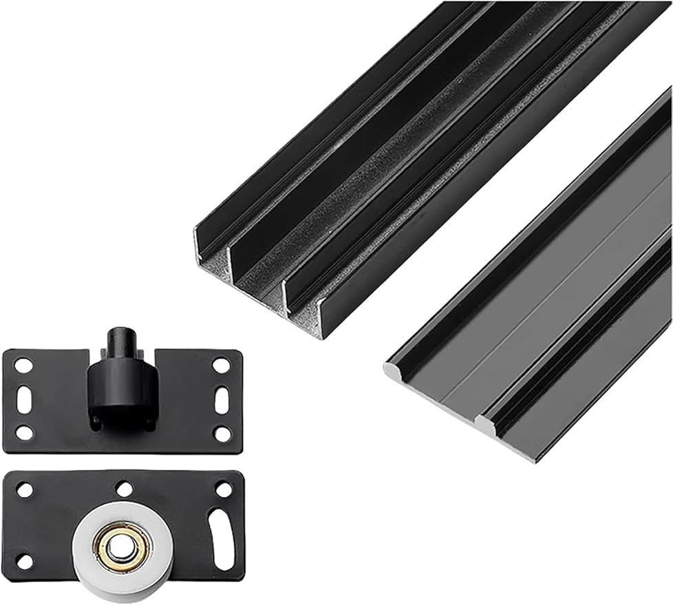 Triple Rail Sliding Door Track Kit - Smooth Gliding Aluminium Rail ...