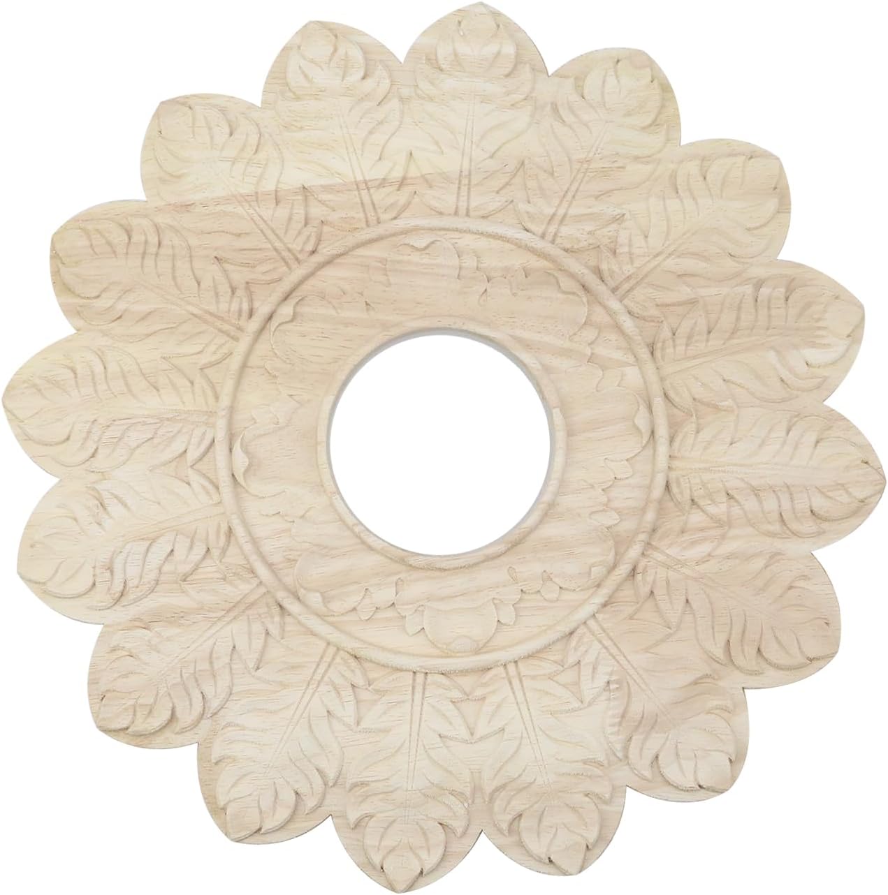 Pastlla Wooden Ceiling Fan Medallion Molded Wood Carved Light Ceiling ...