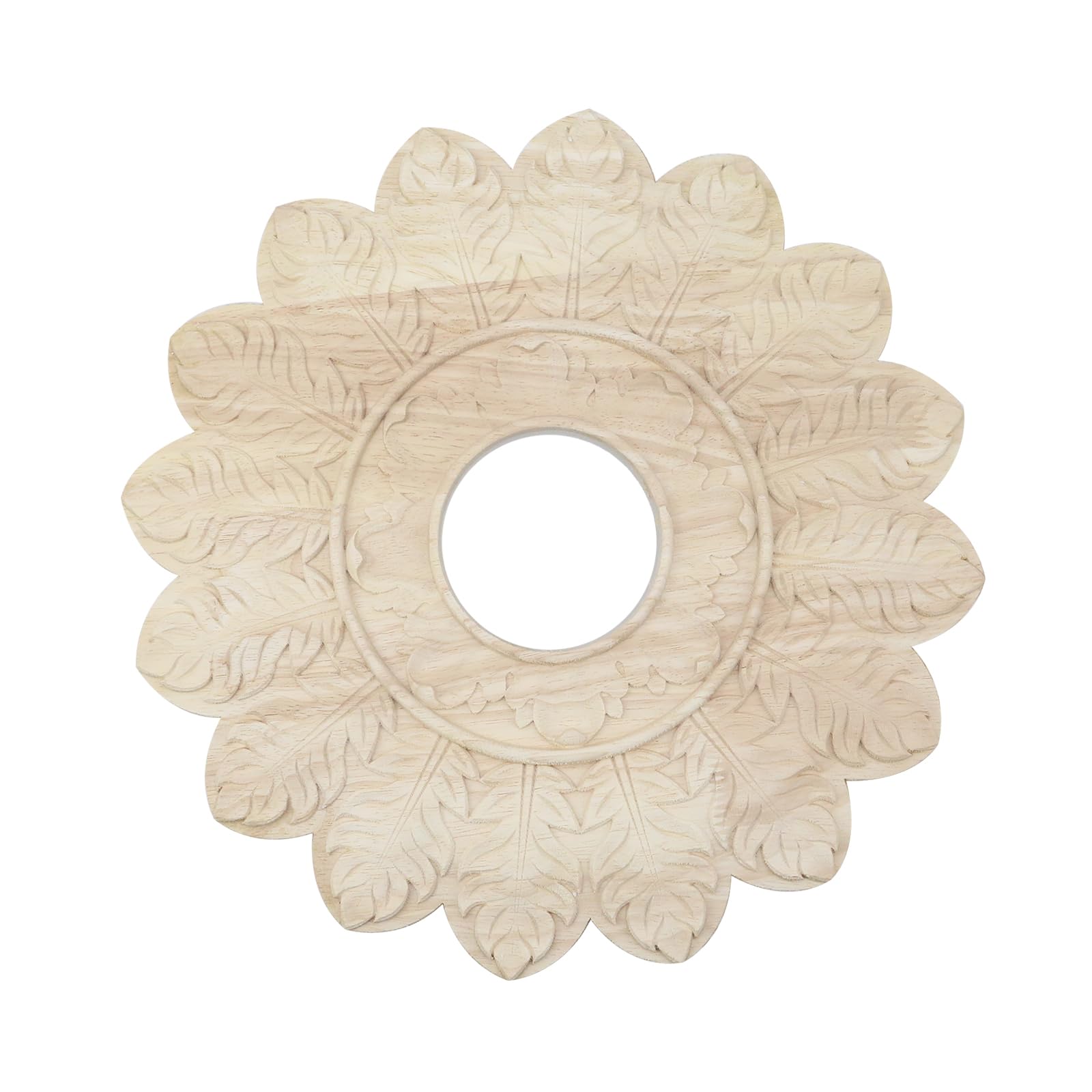 Pastlla Wooden Ceiling Fan Medallion Molded Wood Carved Light Ceiling ...