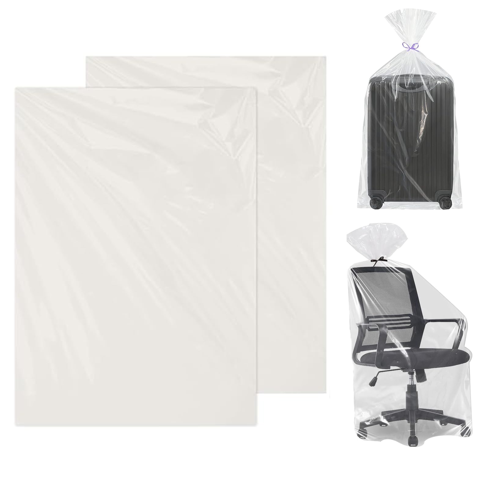 lisetar Large Plastic Bags, 2Pack Suitcase Storage Bags 100 * 150cm ...