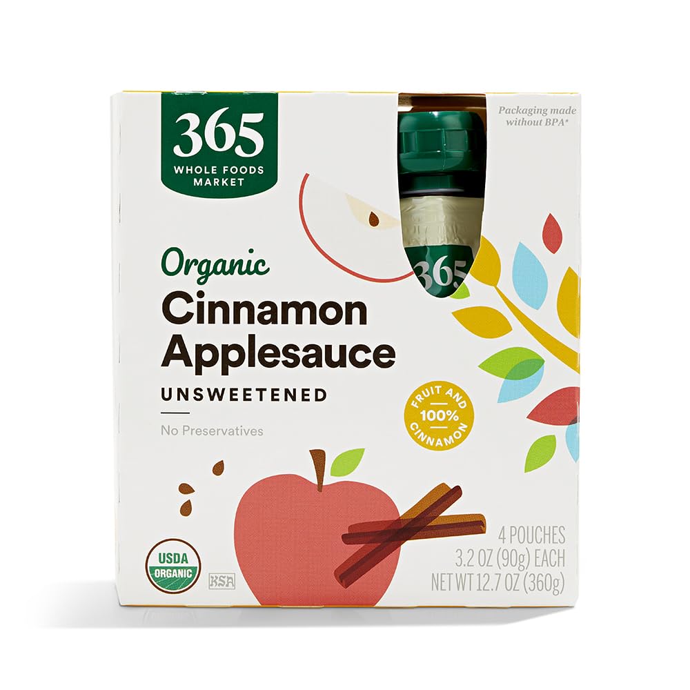 Amazon.com: 365 by Whole Foods Market, Organic Applesauce, Cinnamon ...