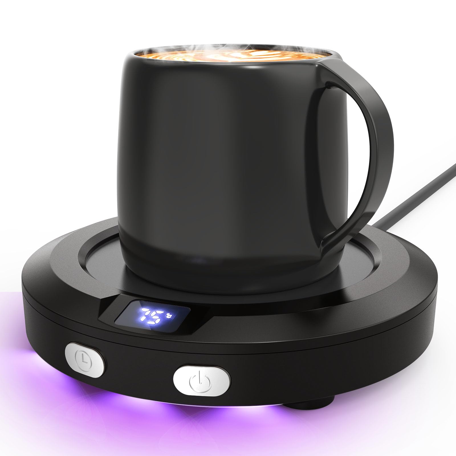 Accwork Mini Coffee Mug Warmer, Smart Mug Warmer for Desk with 2-12H ...