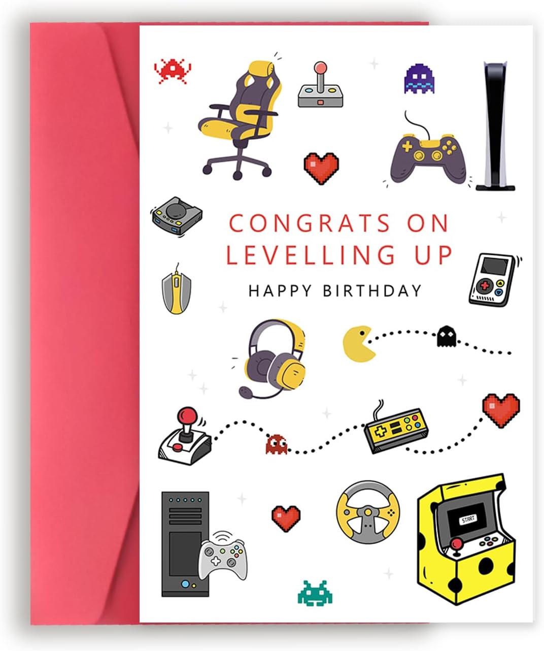 Amazon.com: FANCYLUCKY Happy Birthday Gaming Letterpress Card for Him ...