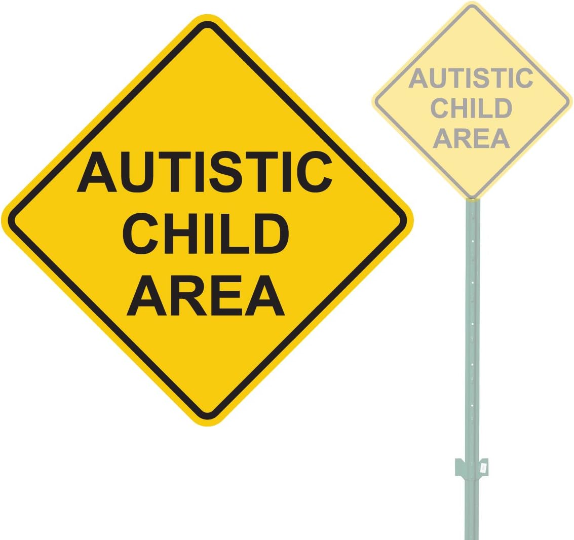 Amazon.com: CCPARTON Metal Sign Slow Autistic Child at Play Signs ...