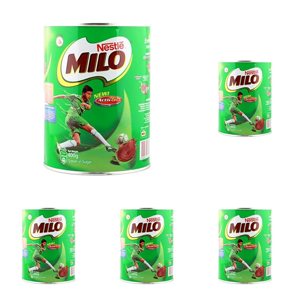Milo Instant Malt Chocolate Drinking Powder Tin - 400g (Pack of 5 ...