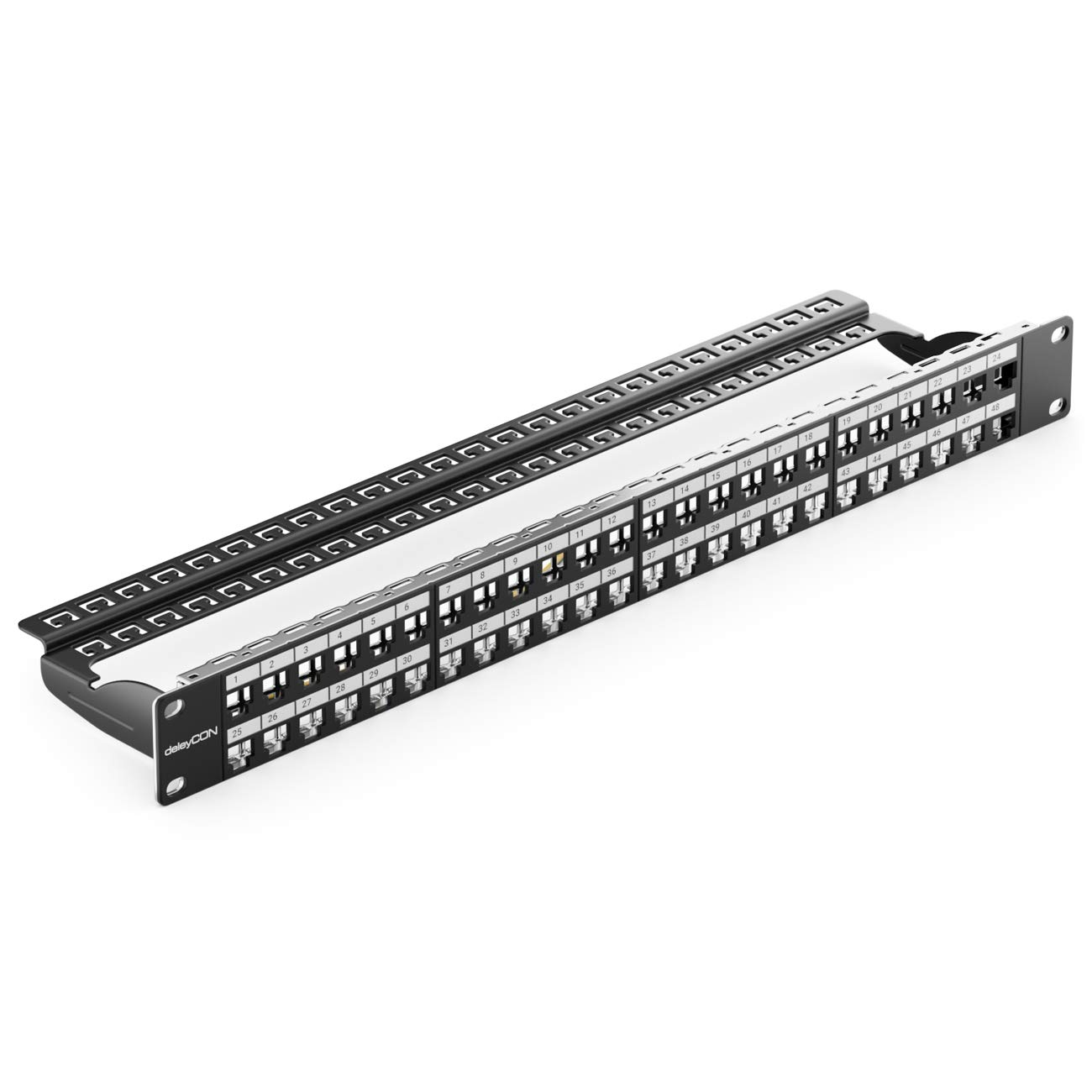 deleyCON 48 Port Panneau de Brassage Modulaire pour Les RJ45 Modules ...