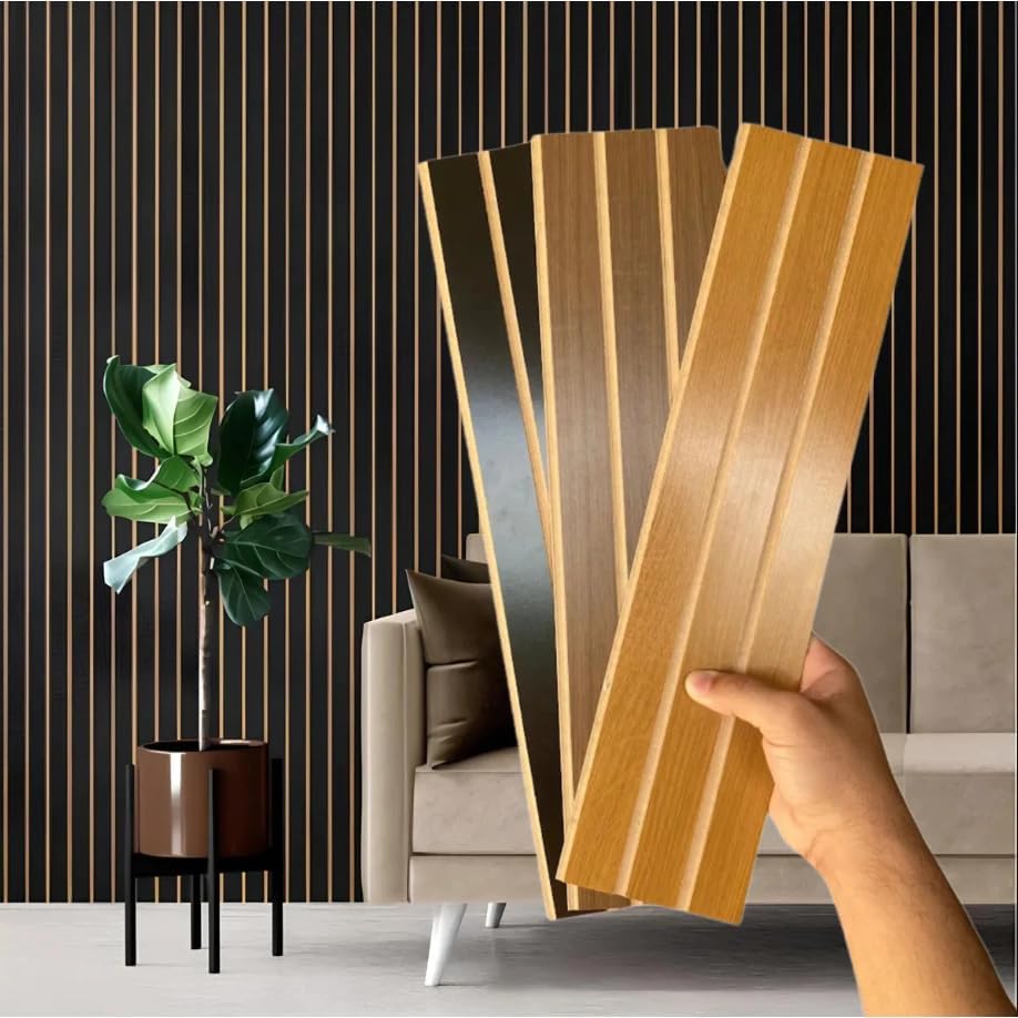 Kit 20 Placas Painel Ripado Decorativo Placa Adesiva 45x11 Revestimento ...