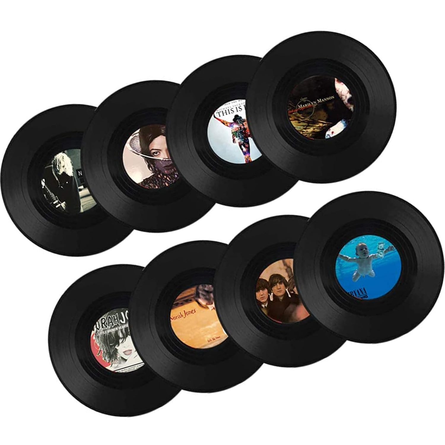 Lot De 8 Disque Vinyle Rétro,Décoration De Disque Vinyle,Disque Vinyle ...