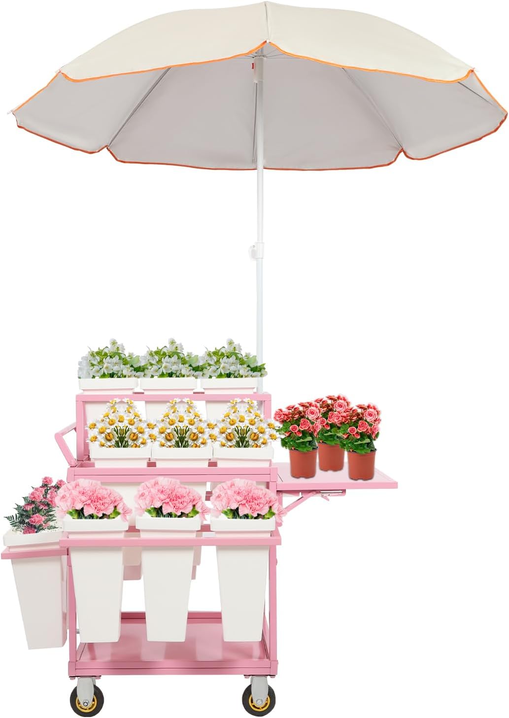 Amazon.com : SuiYuLn Flower Stand Cart,3-layers Flower Display Stand ...