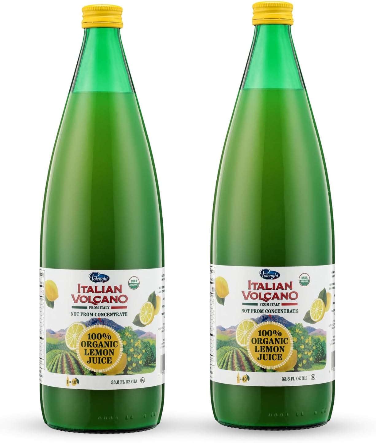 Amazon.com : Italian Volcano USDA Organic Lemon Juice 1 Liter Bottle ...