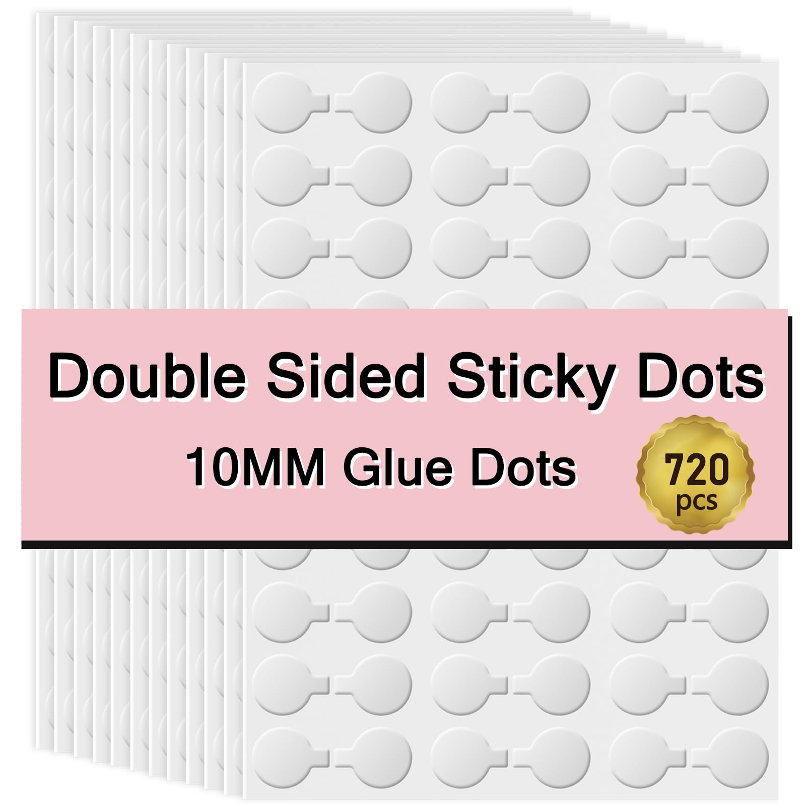 Amazon.com: Treemoo 10MM Double Sided Sticky Dots - 720pcs Double Sided ...