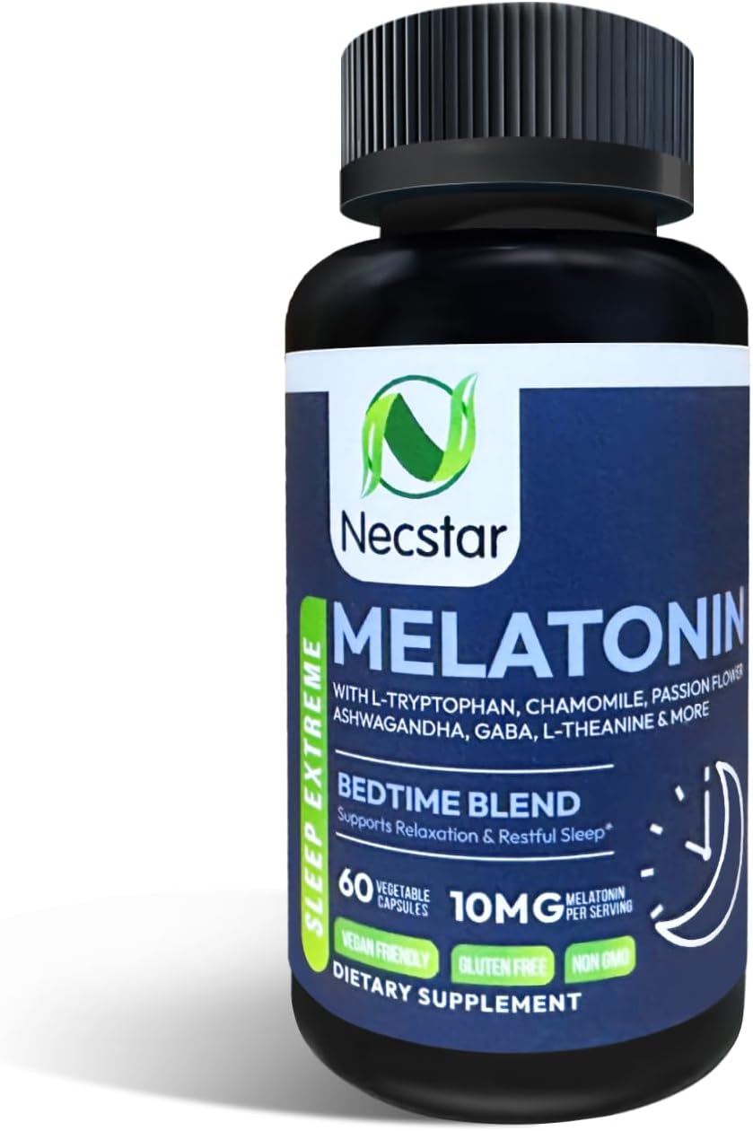 Amazon.com: Necstar Sleep Extreme Melatonin 10mg, with L-Tryptopha ...