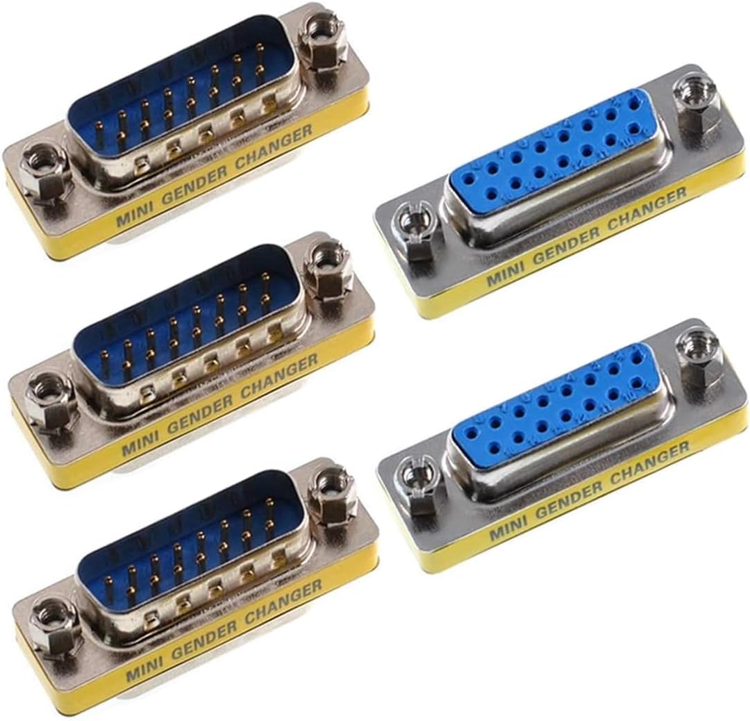 Amazon.com: GANASOME 5 Pack DB15 15 Pin D-SUB Male to Female Coupler ...
