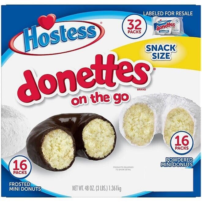 Amazon.com: Hostess Mini Powdered & Frosted Chocolate Donettes (32 pk ...