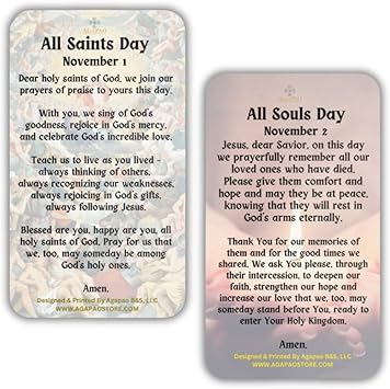 Amazon.com: AGAPAO All Saints & All Souls Day Prayer Cards – Premium ...