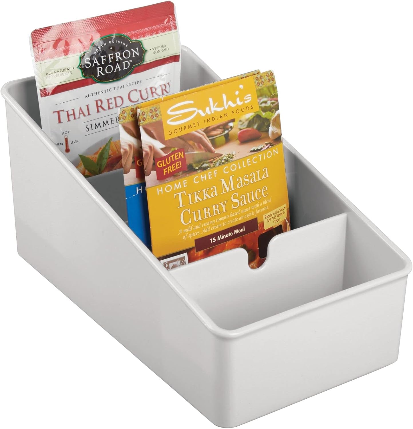Amazon.com: mDesign Plastic Food Packet Organizer Bin Caddy - Storage ...