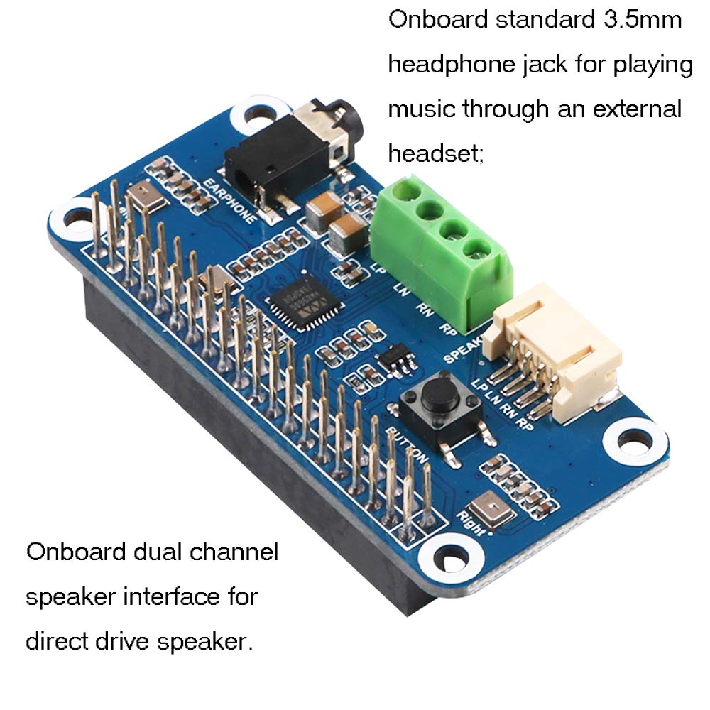 Innovateking-EU WM8960 Hi-Fi Sound Card HAT Audio Codec Sound Board Amplifier Module WM8960 I2S ...