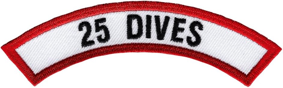 Amazon.com: 25 Dives Chevron Patch Embroidered Iron On Scuba Diving Emblem Souvenir
