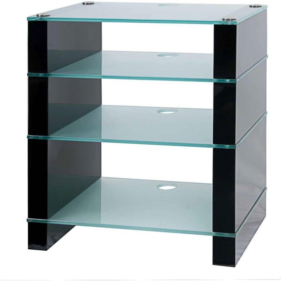 Hifi Stand, Hi-Fi Rack, AV Audio Stand. Black Gloss with Four Etched ...