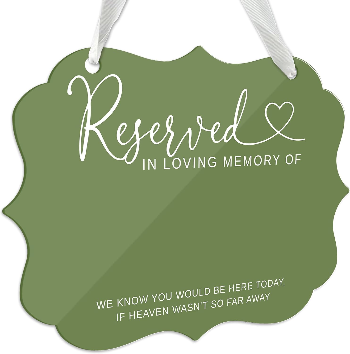 Amazon.com: Reserved In Loving Memory Wedding Acrylic Hanging Sign - 8 ...