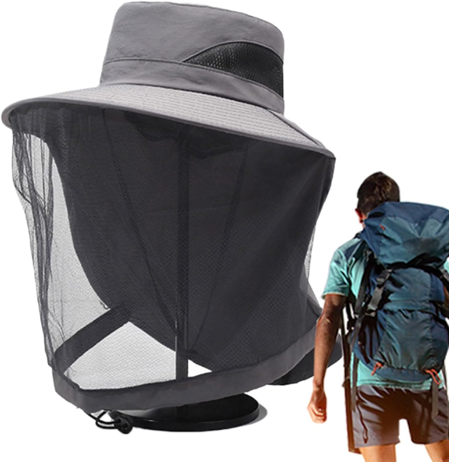 Outdoor Hats for Men | Gnat Netting Hat with Veil Mesh,Full Coverage ...