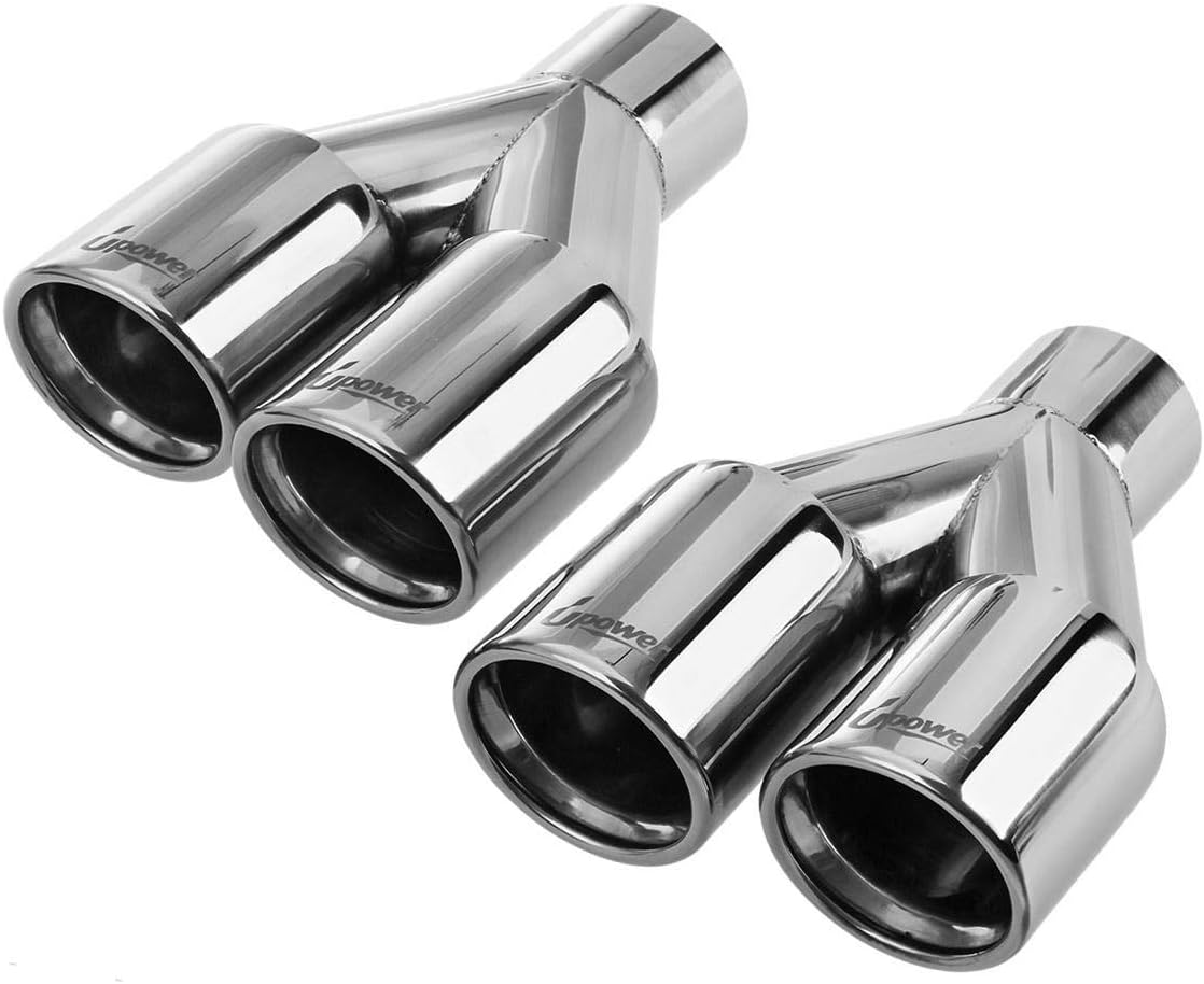 Amazon.com: Upower 2PCS Dual Exhaust Tips 2.25" Inlet 3" Outlet ...